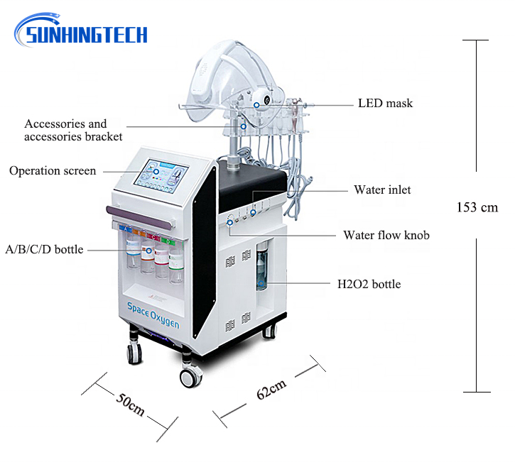 Professional 11in1 hydra facial oxygen mask oxygen injection hydro ...